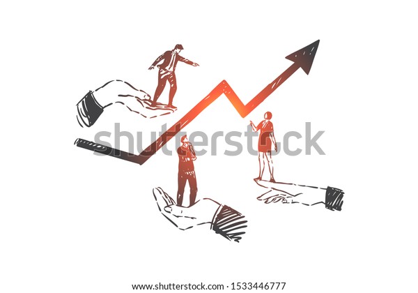 Business Development Teamwork Career Concept Sketch Stock Vector ...