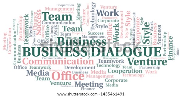 Business Dialogue Word Cloud Collage Made Stock Vector (Royalty Free ...