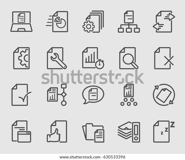 Business Document Flow Line Icon Stock Vector (Royalty Free) 630533396 ...