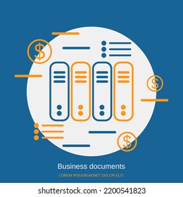 Business Documents Financial Information Flat Design Stock Vector ...