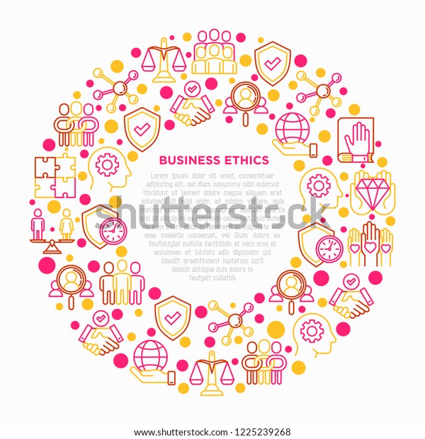 Business Ethics Concept Circle Thin Line Stock Vector (Royalty Free ...
