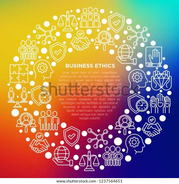 Business Ethics Concept Circle Thin Line Stock Vector (Royalty Free ...