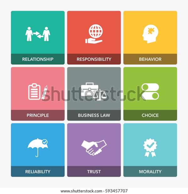 Business Ethics Icon Set Stock Vector (Royalty Free) 593457707
