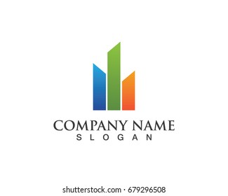 Illustration Three Buildings Logo Tall Building: vector de stock (libre ...