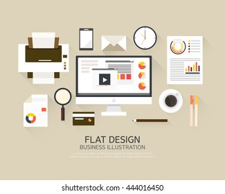 Set Flat Design Illustration Concepts Business Stock Vector (Royalty ...