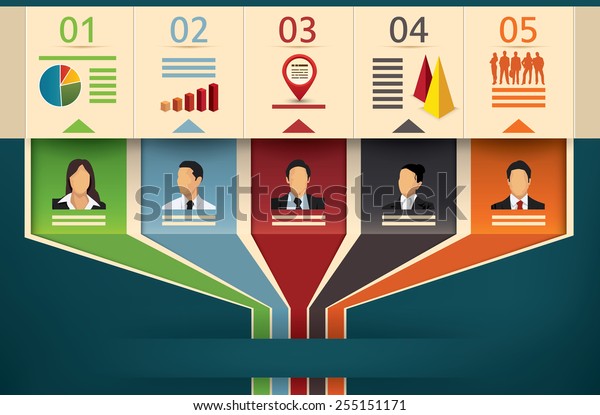 Business Flow Chart Vector Infographic Template Stock Vector (Royalty ...