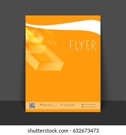 Business Flyer Template Brochure Design Orange Stock Vector (Royalty ...