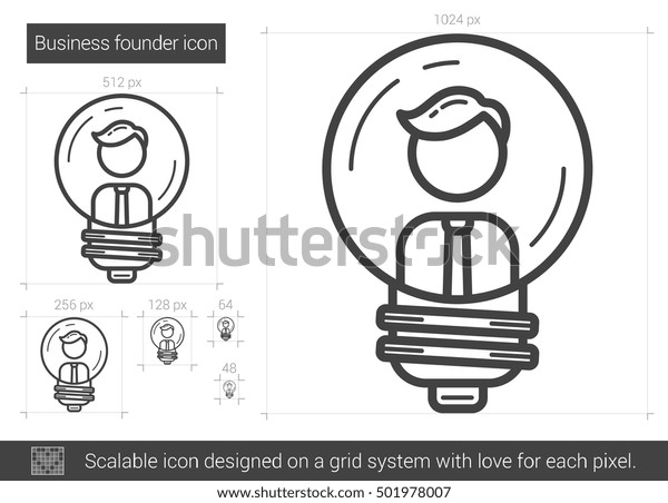 Business Founder Vector Line Icon Isolated Stock Vector (Royalty Free ...
