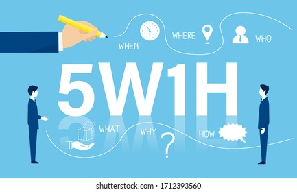 Business Framework5w1h Analysis Imagevector Illustrationblue Background ...