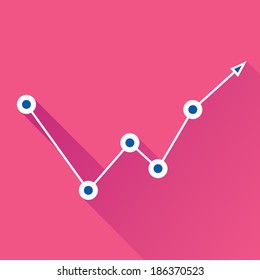 Business Graph Chart On Pink Background Stock Vector (Royalty Free ...
