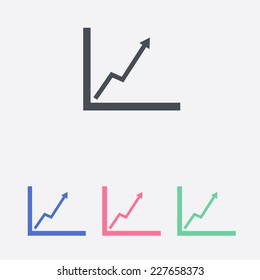 Trend Graph Icon Trendy Flat Style: เวกเตอร์สต็อก (ปลอดค่าลิขสิทธิ์ ...