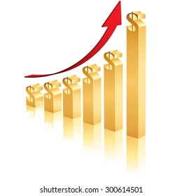 Business Graph Showing Increase Profits Using Stock Vector (Royalty ...