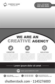 Business Gray Flyer Design A4 Template Stock Vector (Royalty Free ...