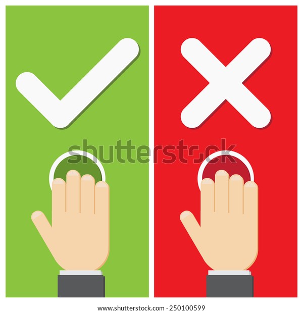 Business Hand Press Button True False Stock Vector (Royalty Free ...