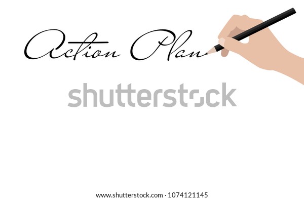 Business Hand Writing Action Plan Vector Stock Vector (Royalty Free ...
