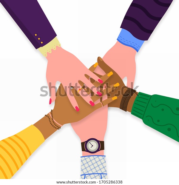 Business Hands Team Work Friends Stack Stock Vector (Royalty Free ...