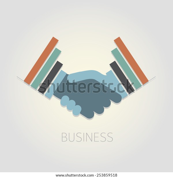 Business Handshake Infographics Logo Vector Illustration Stock Vector ...