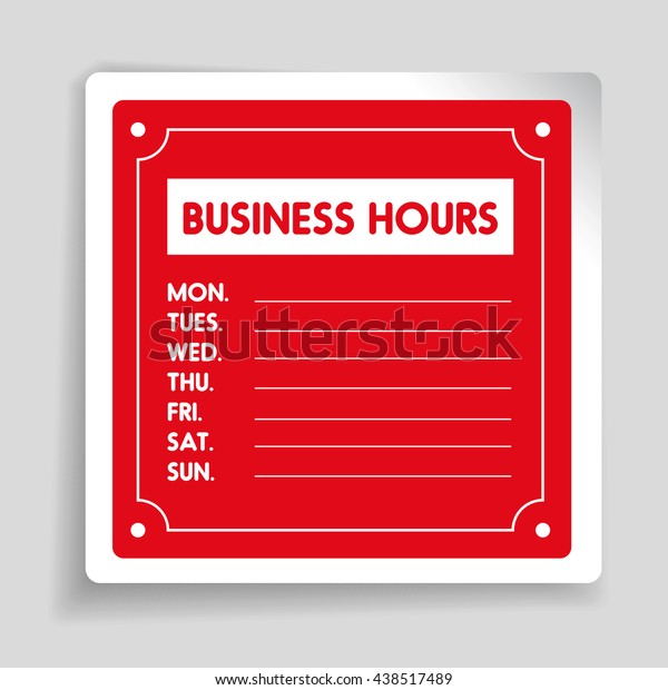 Business Hours Sign Vector Template Stock Vector (Royalty Free ...