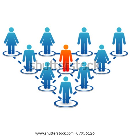 Business Human Network One Leader Middle Stock Vector (Royalty Free ...