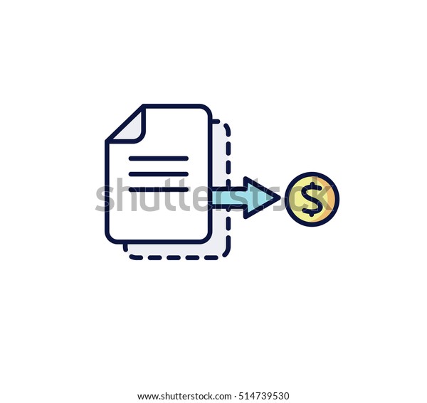 Business Icon Document Coin Invoice Receipt Stock Vector (Royalty Free ...