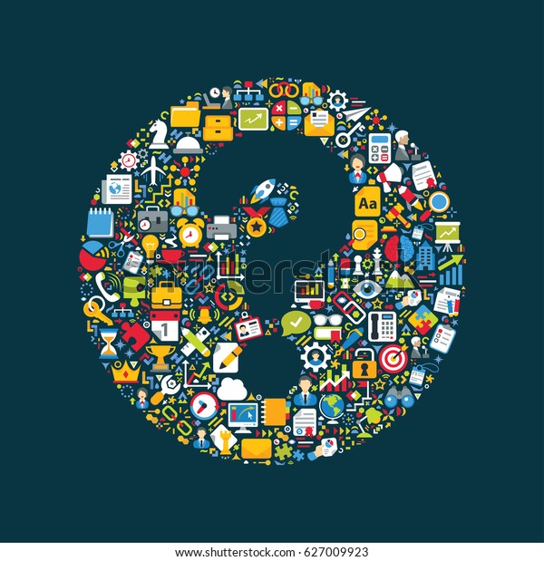 Business Icons Grouped Question Mark Form Stock Vector (Royalty Free ...