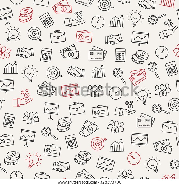 Business Icons Seamless Pattern Can Be Stock Vector (Royalty Free ...