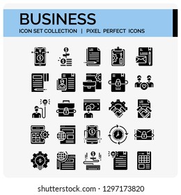 Business Icons Set Ui Pixel Perfect Stock Vector (Royalty Free ...