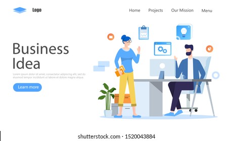 Business Ideas Vector Illustration Concept Suitable Stock Vector ...