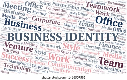 Business Identity Word Cloud Collage Made Stock Vector (Royalty Free ...