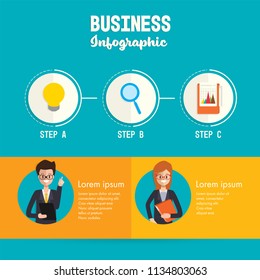 Business Infographic Job Function Teamwork Businessman Stock Vector ...
