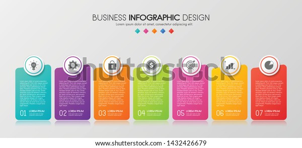 Business Infographic Layout 7 Options Diagram Stock Vector (Royalty ...