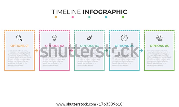Business Infographic Template Thin Line Design Stock Vector (Royalty ...