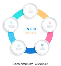 Vector Circle Infographics Template Chart Diagram Stock Vector (Royalty ...