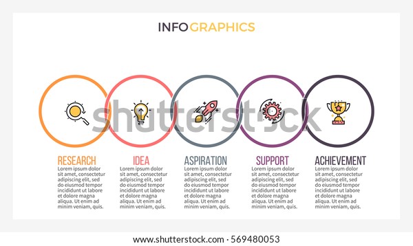 Business Infographics Presentation Slide 5 Circles Stock Vector ...