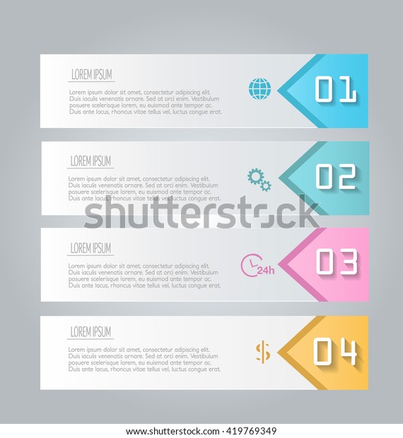 Business Infographics Tabs Template Presentation Education Stock Vector ...