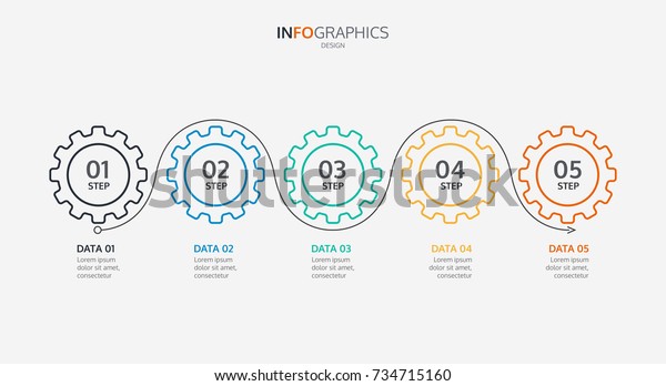 Business Infographics Timeline 5 Cogs Designcan Stock Vector (Royalty ...