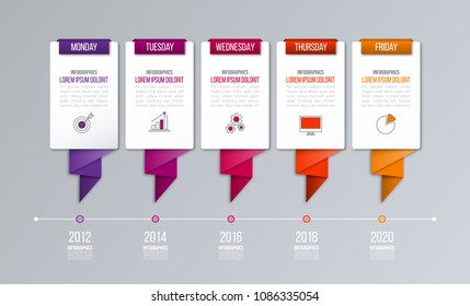 Business Infographics Weekly Planner Vector Template Stock Vector ...