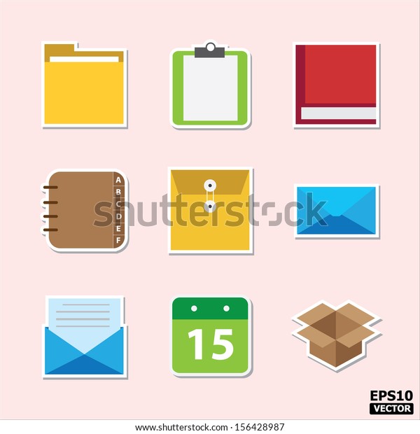 Business Interface Icons Symbols Set Stock Vector (Royalty Free ...