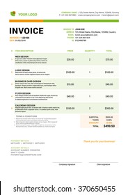 Invoice Templates Design Minimal Style German Stock Photo 1301604337 ...