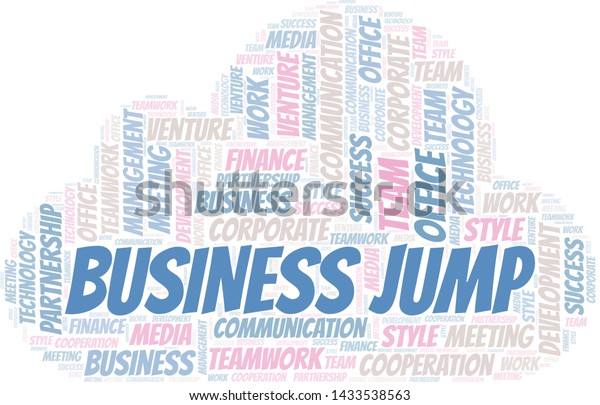Business Jump Word Cloud Collage Made: vector de stock (libre de ...