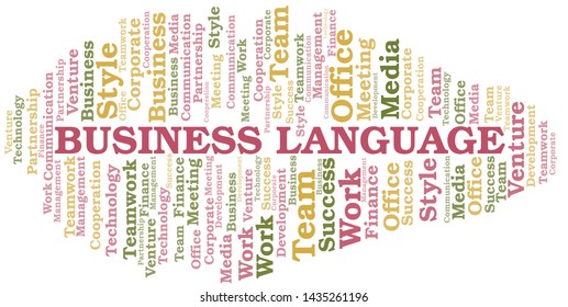 Business Language Word Cloud Collage Made Stock Vector (Royalty Free ...