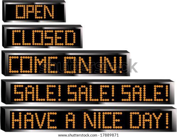 Business Led Electronic Signs Stock Vector (Royalty Free) 17889871 ...