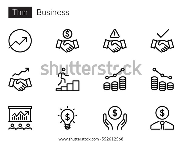 Business Line Vector Icons Stock Vector (Royalty Free) 552612568 ...
