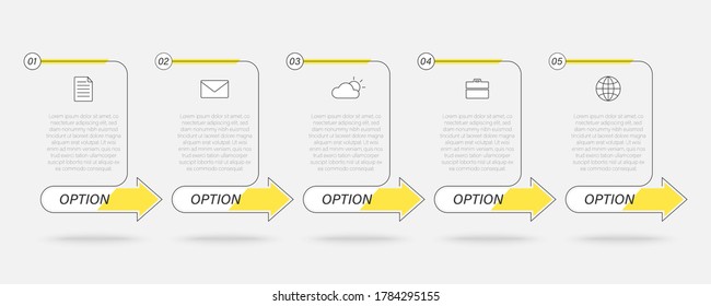 Business Linear Text Box Infographic Timeline Stock Vector (Royalty ...