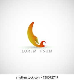 Business Logo Abstract Moon Vector Sign Stock Vector (Royalty Free ...