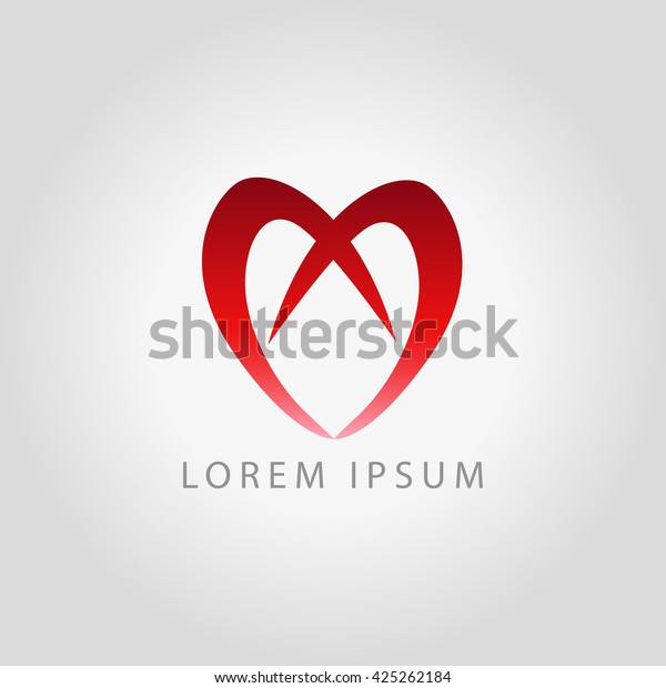 Business Logo Heart Vector Sign Stock Vector (Royalty Free) 425262184