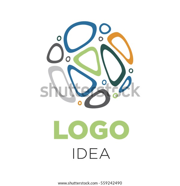 Business Logo Idea Made Irregular Shapes Stock Vector (Royalty Free ...