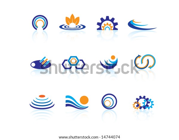 Business Logo Set Shadows Stock Vector (Royalty Free) 14744074