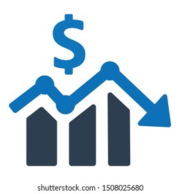 Business Loss Graph Icon Graphics Vector Stock Vector (Royalty Free ...