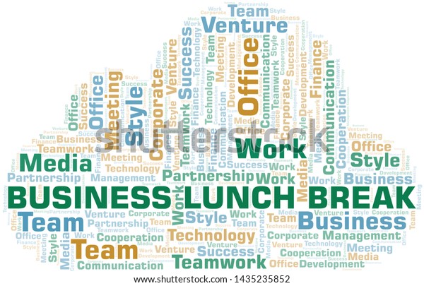 Business Lunch Break Word Cloud Collage Stock Vector (Royalty Free ...
